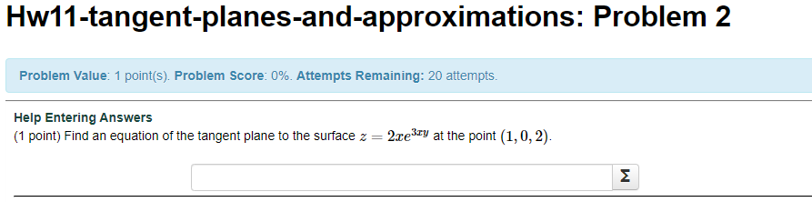 Solved Hw11-tangent-planes-and-approximations: Problem 2 | Chegg.com