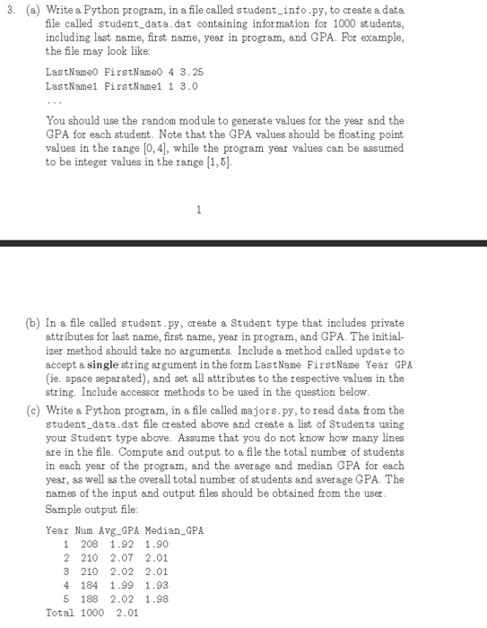 Solved 3. (a) Write a Python program, in a file called | Chegg.com