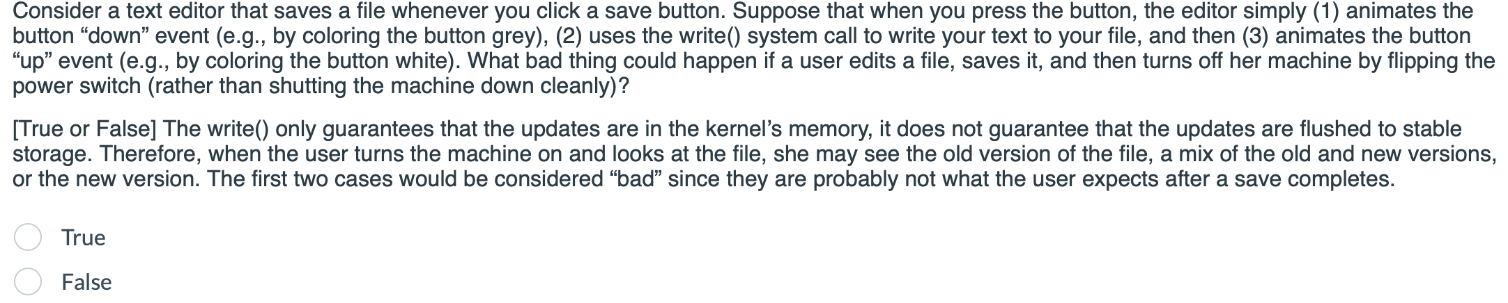 Solved Consider a text editor that saves a file whenever you | Chegg.com