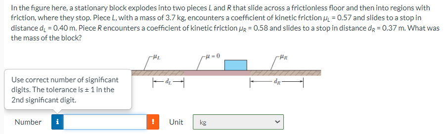 Solved In the figure here, a stationary block explodes into | Chegg.com