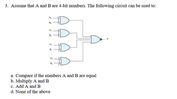 Solved 3. Assume that A and B are 4-bit numbers. The | Chegg.com