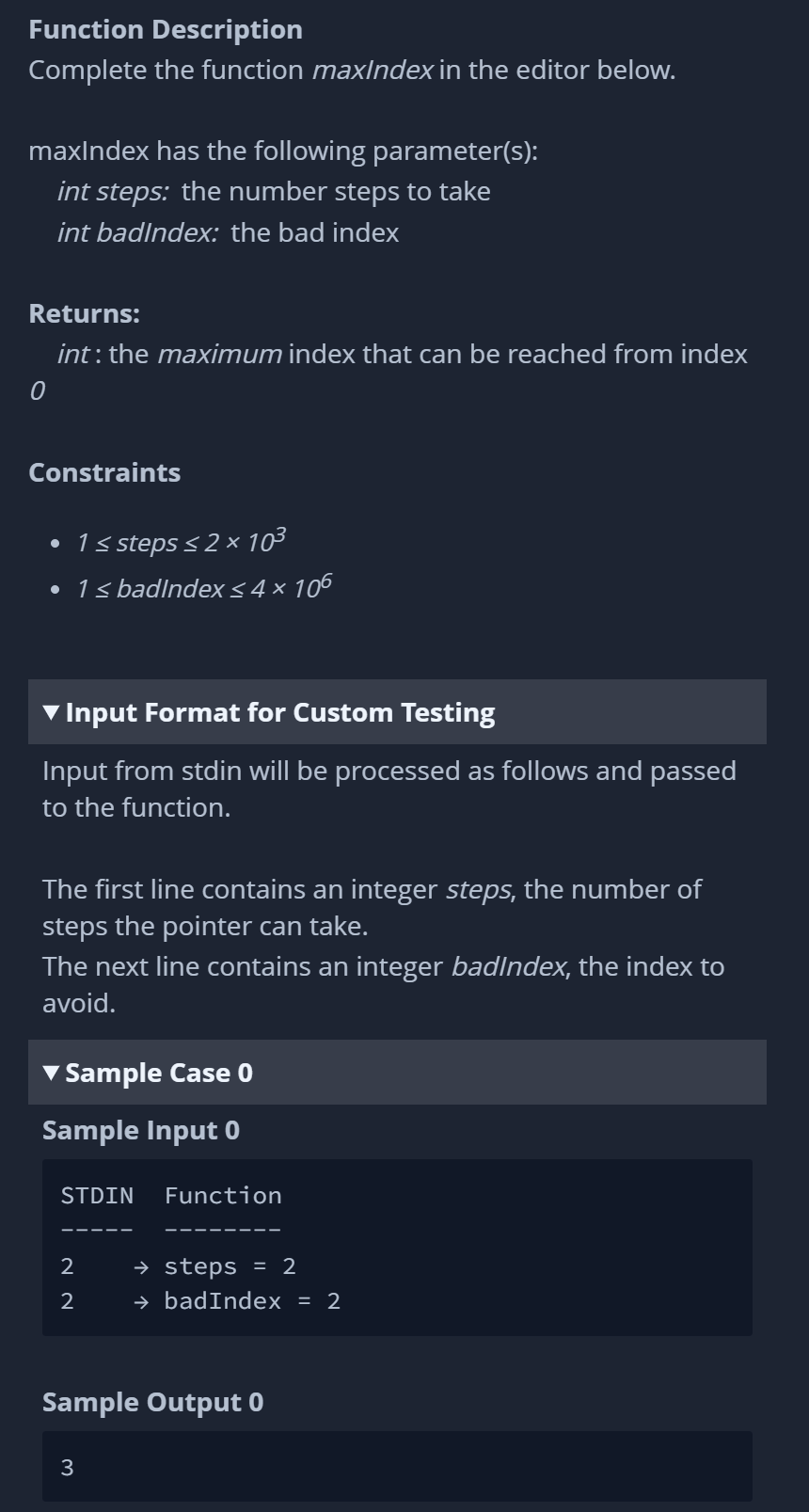 Solved 2 Maximum Index Language JavaScript Node js Chegg