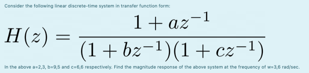 Solved Consider the following linear discrete-time system in | Chegg.com