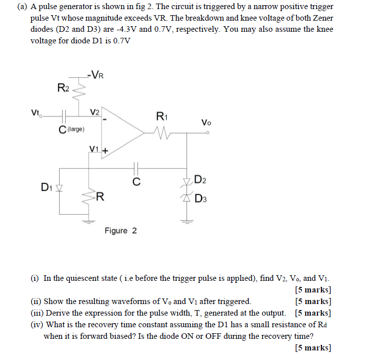 (a) A pulse generator is shown in fig 2. The circuit | Chegg.com