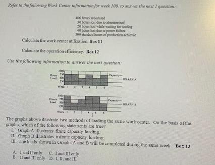 Solved Refer to the following Work Center information for | Chegg.com