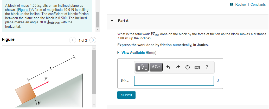 Solved A block of mass 1.00 kg sits on an inclined plane as | Chegg.com