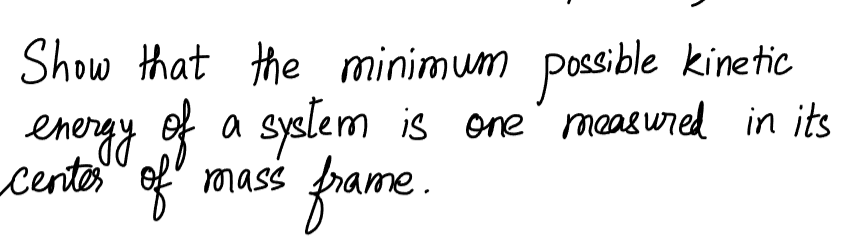 Solved Show that the minimum possible kineticenergy of a | Chegg.com