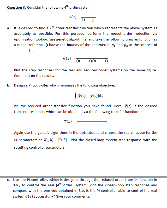 Question 3: Consider the following 4th order system. | Chegg.com