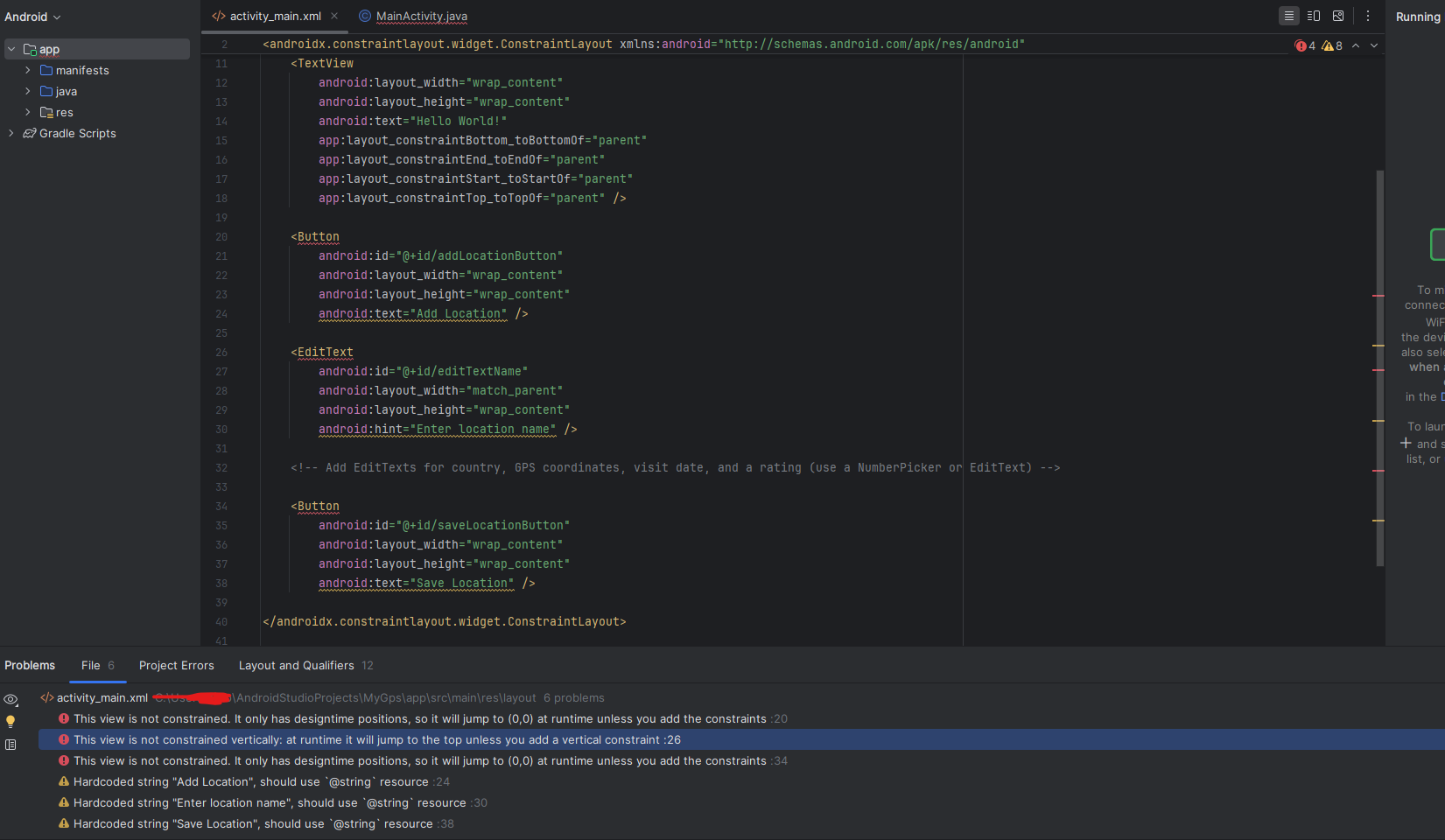 Solved Can you please fix this code using android studio. It | Chegg.com