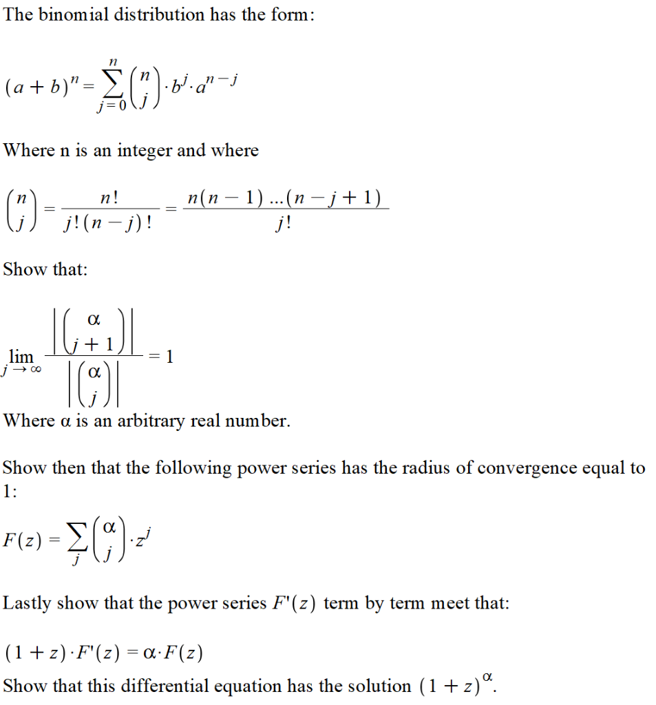 Solved The binomial distribution has the form: (a + b) Where | Chegg.com