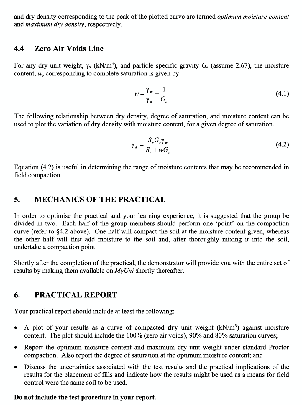 Solved PRACTICAL 3: STANDARD PROCTOR COMPACTION TEST 1. | Chegg.com