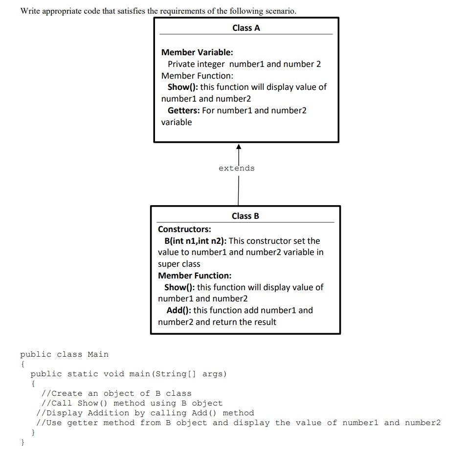 Solved Write appropriate code that satisfies the | Chegg.com