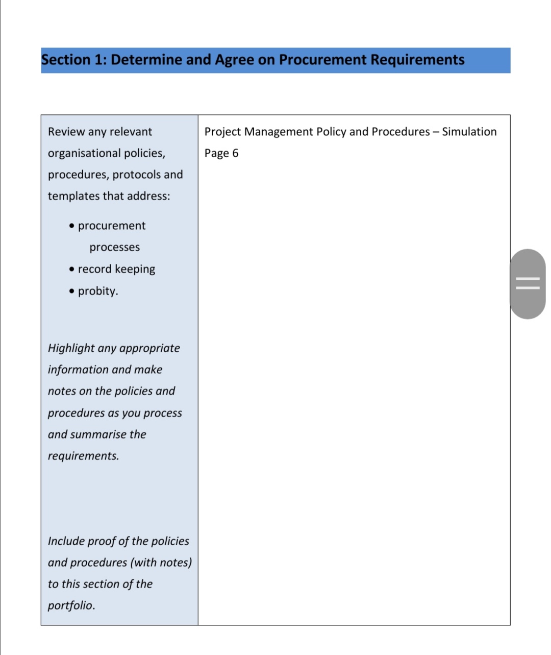 Solved Section 1: Determine and Agree on Procurement | Chegg.com