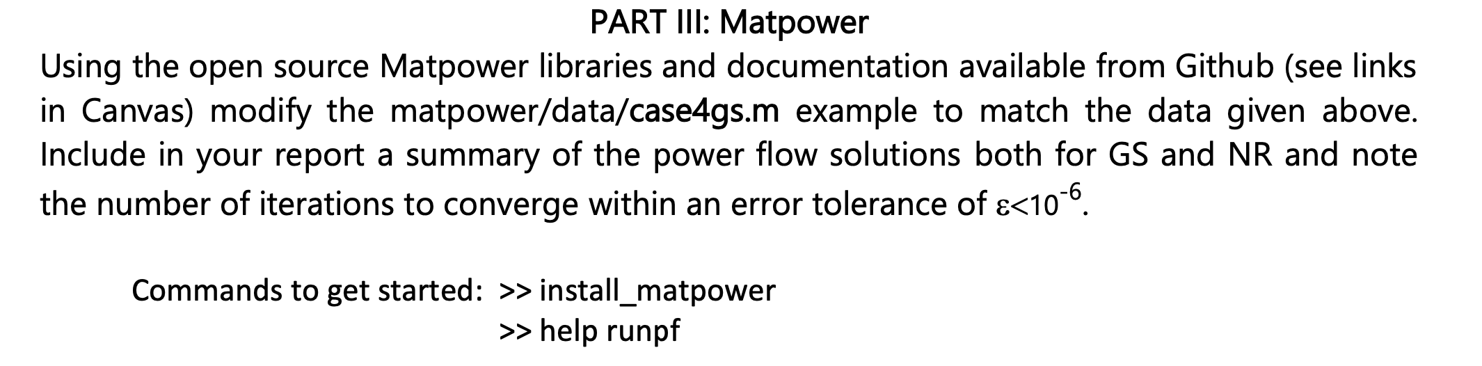 Solved PART III: MatpowerUsing the open source Matpower | Chegg.com
