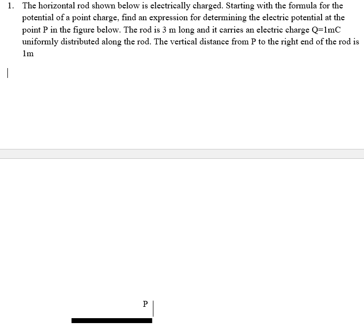 Solved The horizontal rod shown below is electrically | Chegg.com
