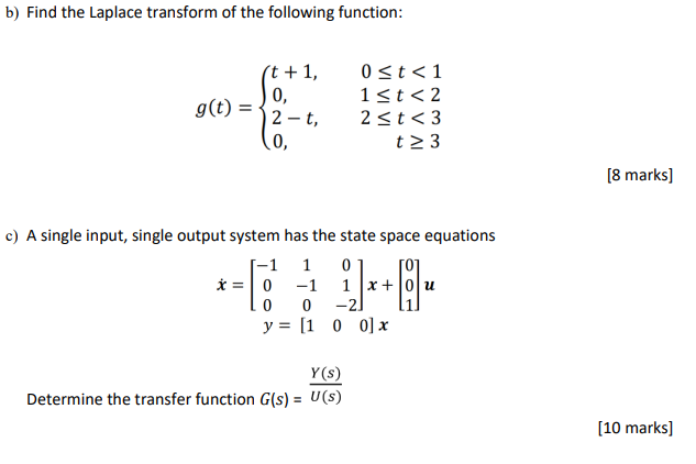 Solved b) Find the Laplace transform of the following | Chegg.com