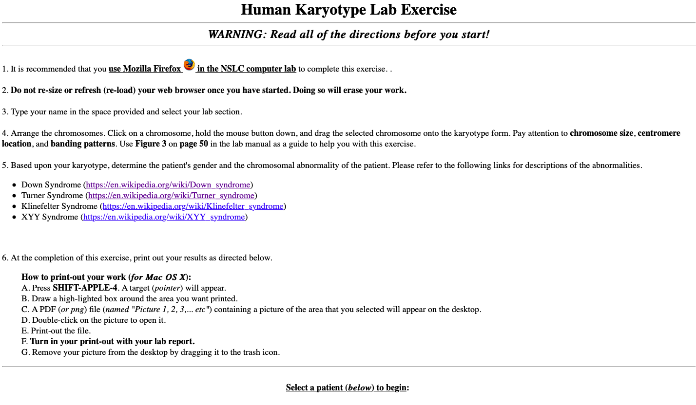 Solved Human Karyotype Lab Exercise WARNING: Read all of the | Chegg.com