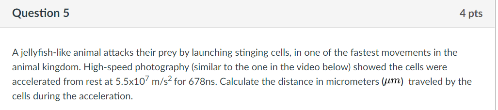 Solved Question 1 2 pts What are the five kinematic | Chegg.com