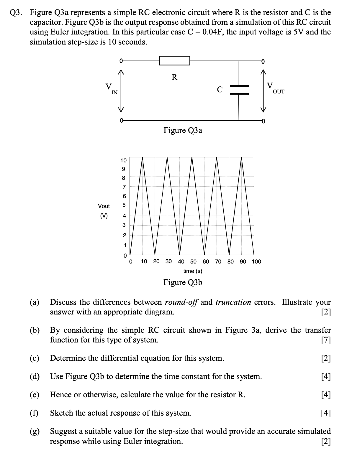 Solved 3. Figure Q3a represents a simple RC electronic | Chegg.com