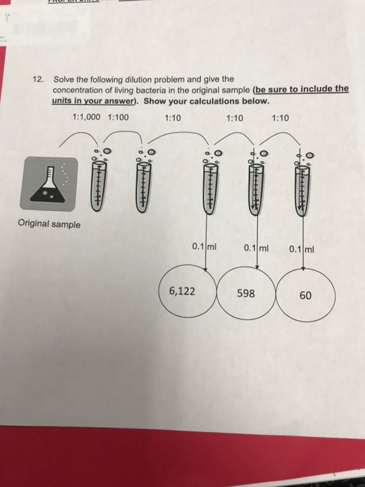 Solved 12. Solve the following dilution problem and give the | Chegg.com
