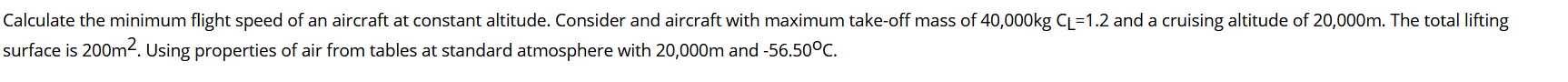 Solved Calculate the minimum flight speed of an aircraft at | Chegg.com