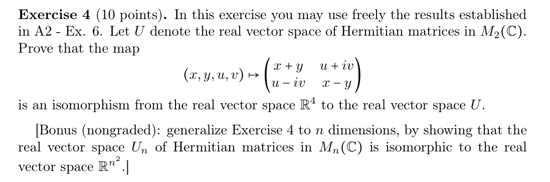 Solved Exercise 4 (10 points). In this exercise you may use | Chegg.com