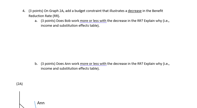Solved 4. (3 points) On Graph 2A, add a budget constraint | Chegg.com