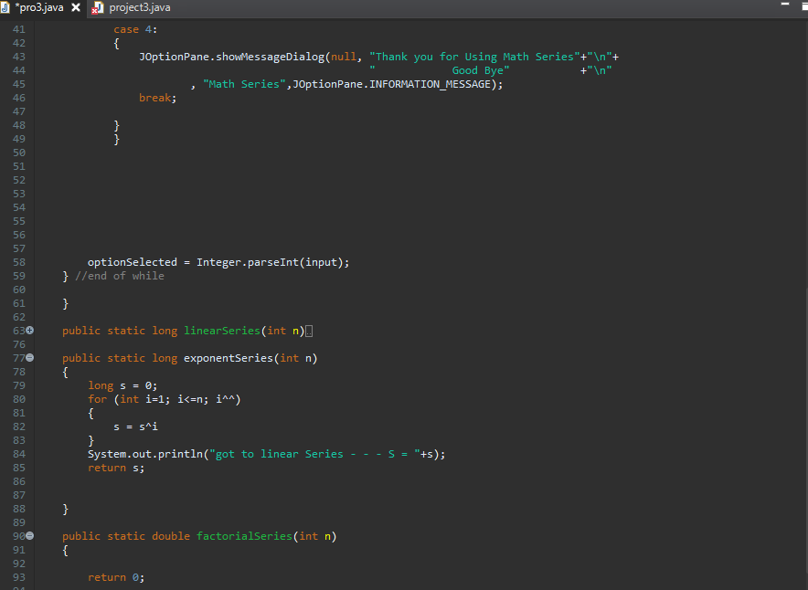*pro3.java X project3.java i import | Chegg.com