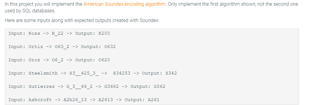 cpp soundex algorithm. Please provide a main.cpp, | Chegg.com