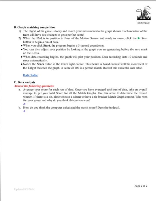 Solved Student MatchGraph! Lab Purpose To understand how | Chegg.com