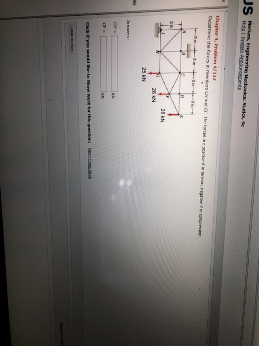 Solved Engineering Mechanics: Statics, 9e Help I Chapter 4, | Chegg.com