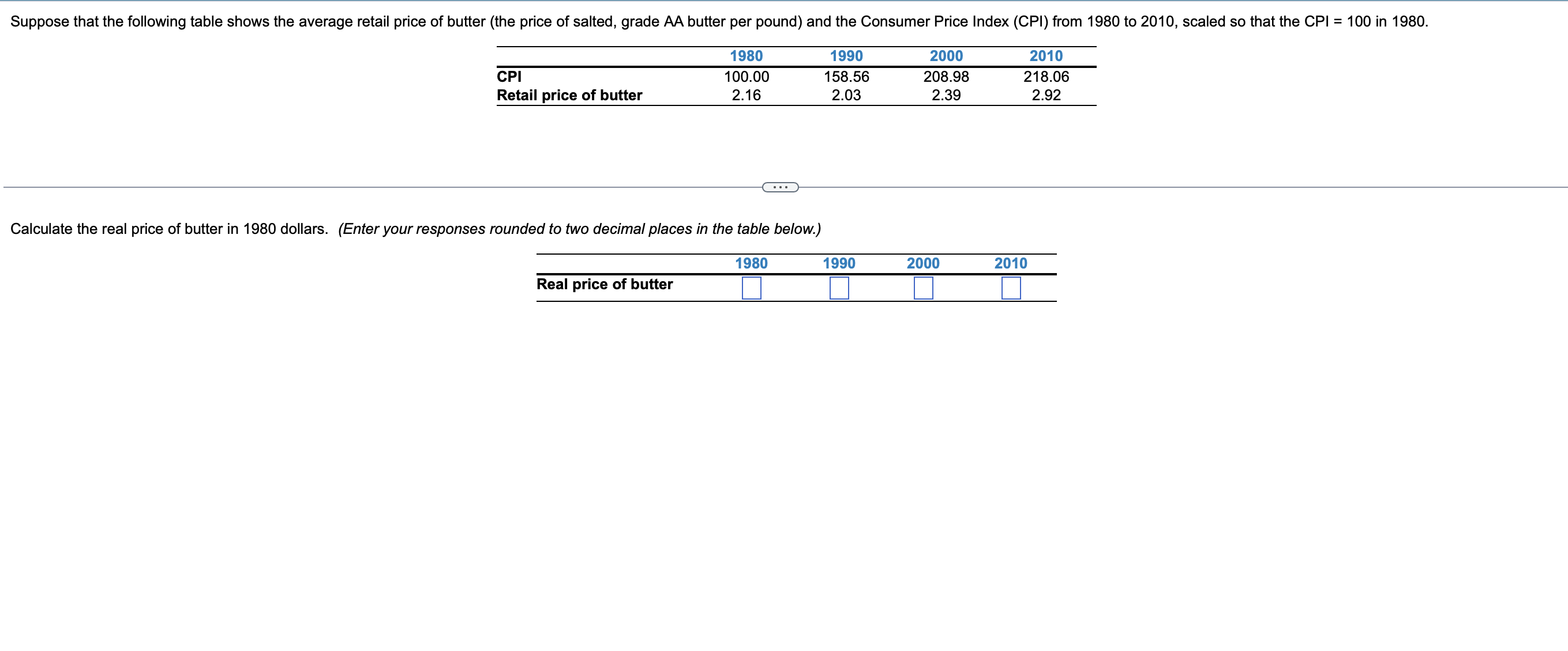 Solved CPI=100 in 1980. | Chegg.com