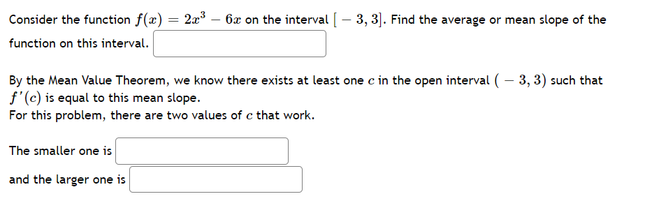 Solved Consider the function f(x)=2x3−6xf(x)=2x3-6x on | Chegg.com