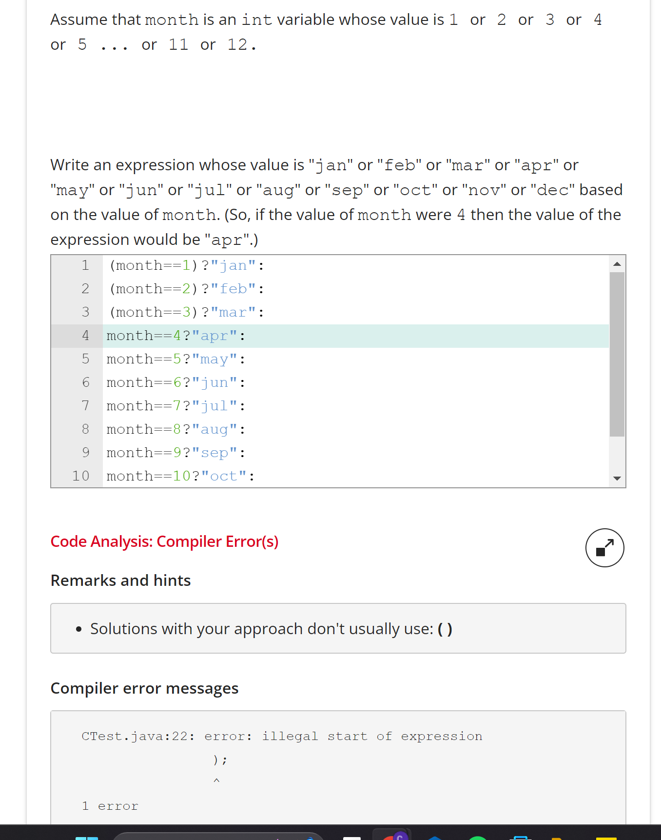 Solved Write in JAVA only, what is wrong with my current | Chegg.com