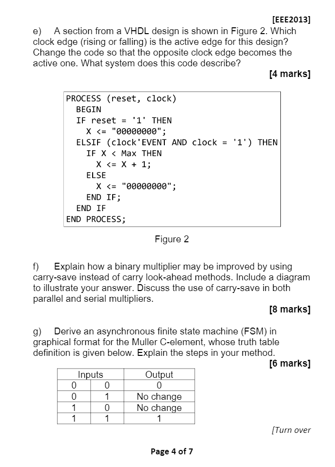 Solved [EEE2013] e) A section from a VHDL design is shown in | Chegg.com