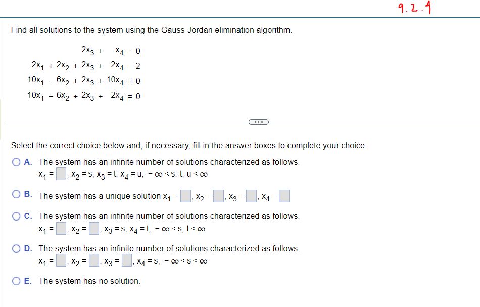 Solved Find all solutions to the system using the | Chegg.com