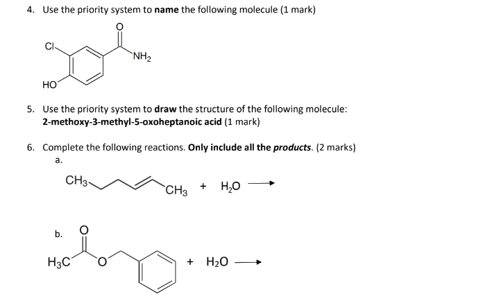Solved 4. Use the priority system to name the following | Chegg.com