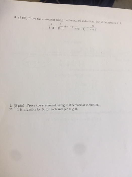 Solved 3. (5 pts) Prove the statement using mathematical | Chegg.com