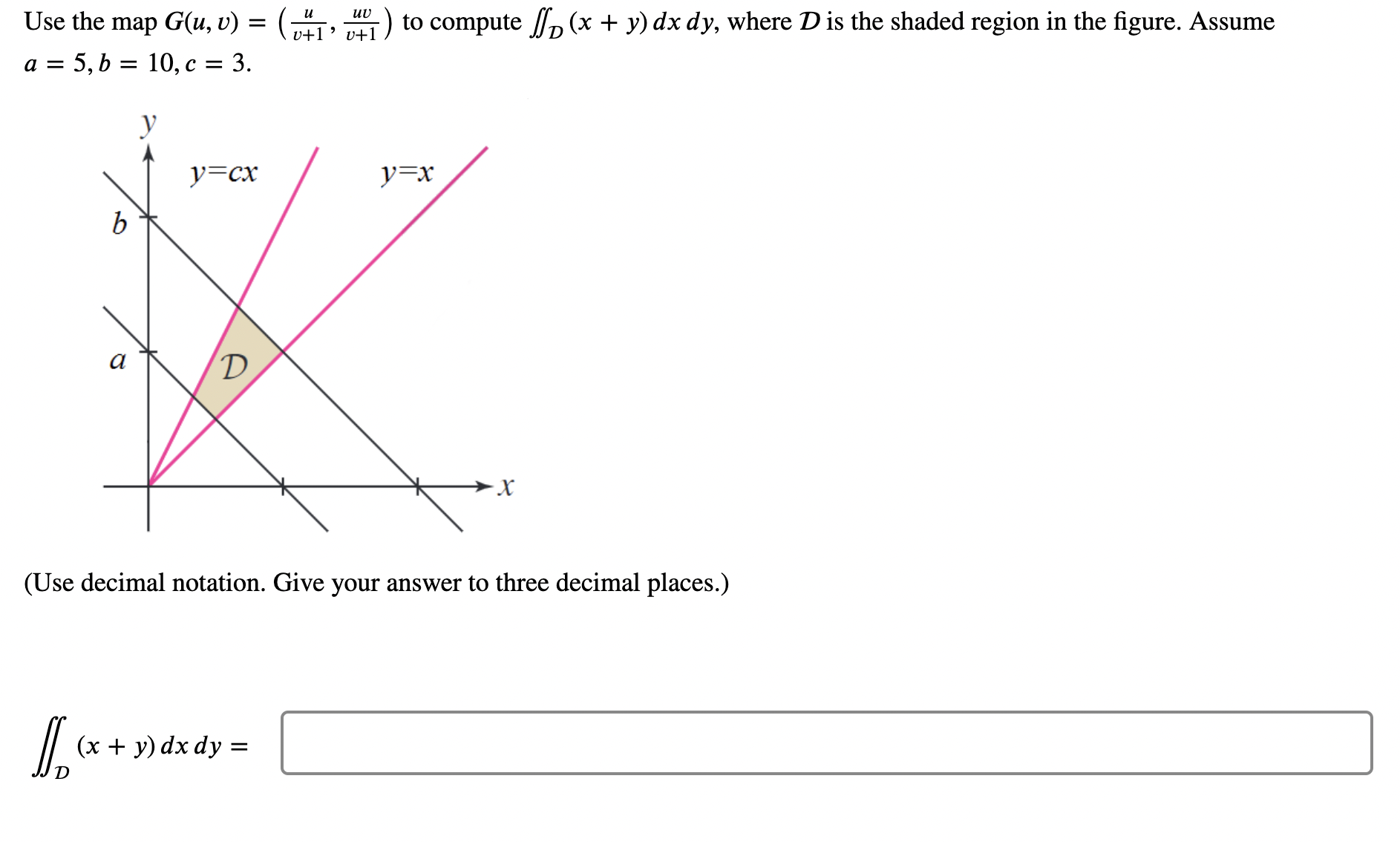Use the map G(u,v)=(v+1u,v+1uv) to compute | Chegg.com