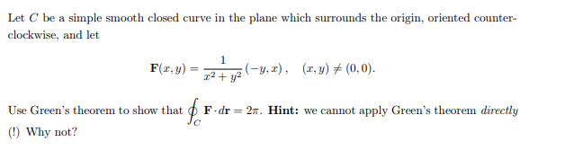 Solved Let C be a simple smooth closed curve in the plane | Chegg.com