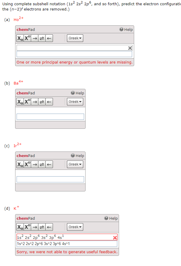 Solved Using Complete Subshell Notation 152 2s 2p And So