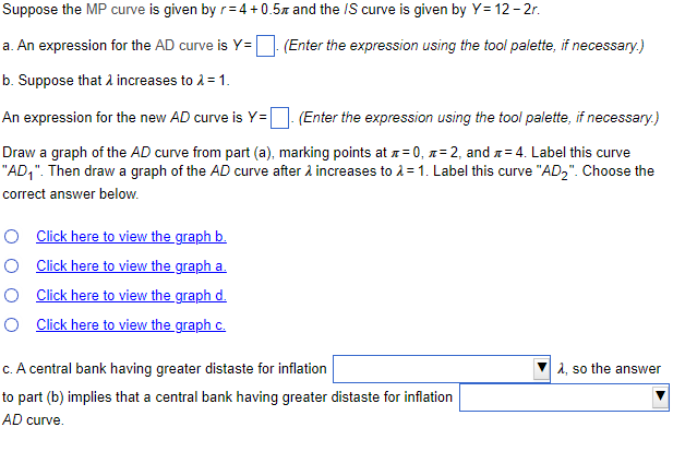 Solved Suppose The Mp Curve Is Given By R405π And The S 