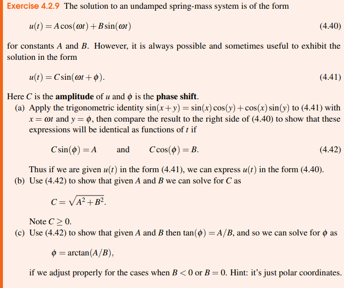 Solved u(t)=Acos(ωt)+Bsin(ωt) for constants A and B. | Chegg.com