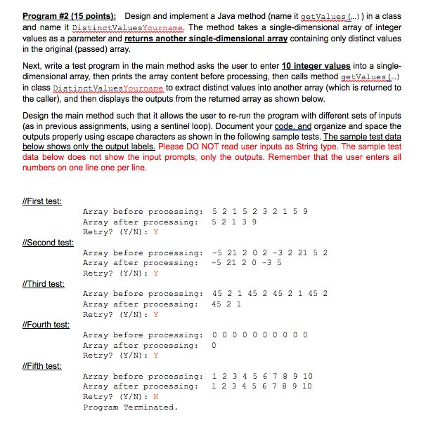 Solved Program #2 (15 points): Design and implement a Java | Chegg.com