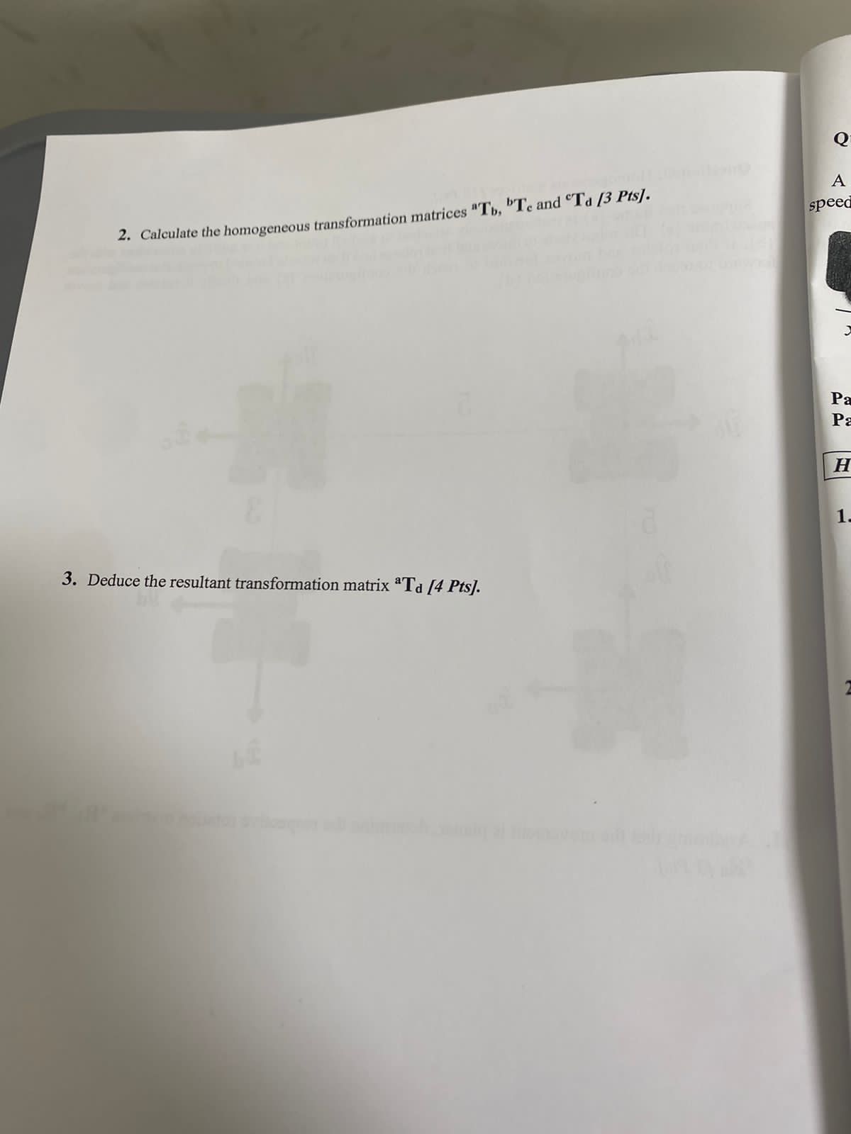 Solved 2. Calculate the homogeneous transformation matrices | Chegg.com