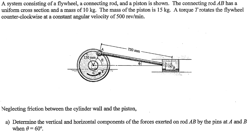 Solved A system consisting of a flywheel, a connecting rod, | Chegg.com