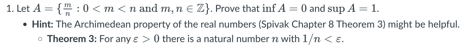 Solved 1. Let A={nm:00 there is a natural number n with | Chegg.com