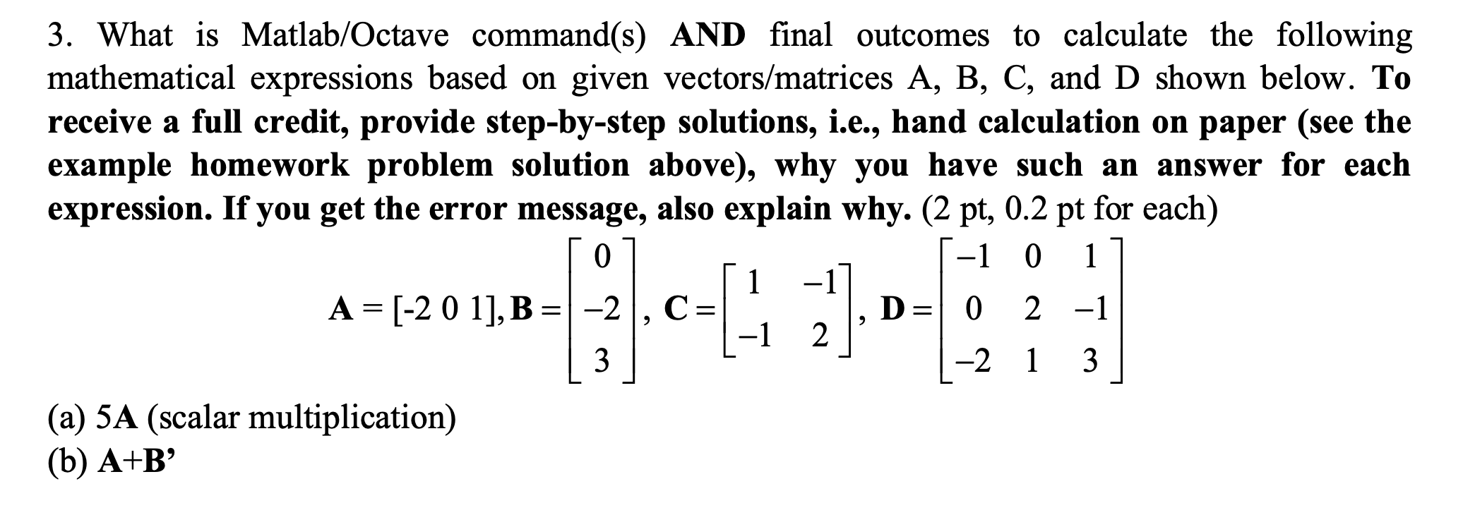 Solved 3 What Is Matlaboctave Commands And Final 9872