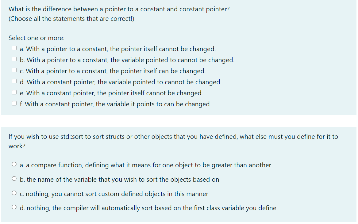 Solved What is the difference between a pointer to a | Chegg.com