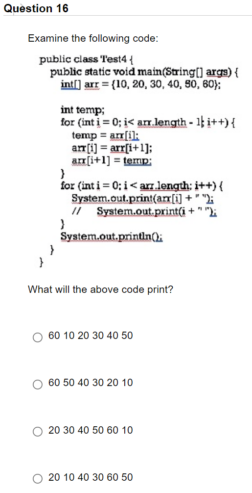 Solved Question 14 Examine the following code: public class | Chegg.com
